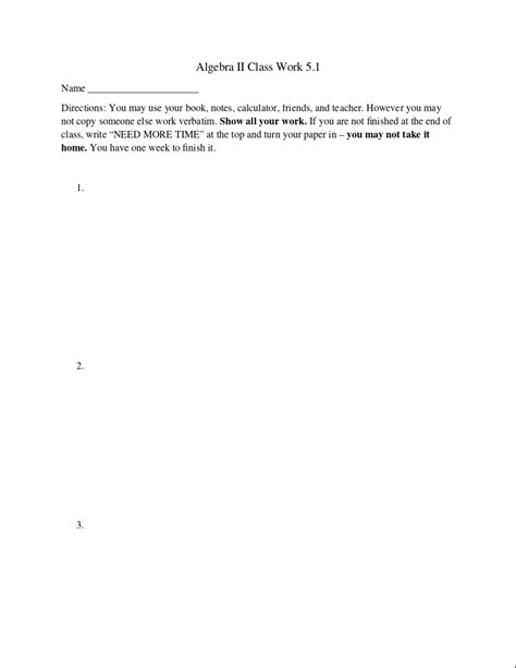 Algebra 2 Class Materials The Dock For Learning