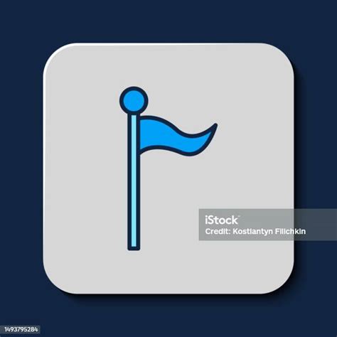 채워진 윤곽선 파란색 배경에 격리된 플래그 아이콘입니다 위치 마커 기호입니다 벡터 가득 찬에 대한 스톡 벡터 아트 및 기타 이미지 가득 찬 공휴일 그래픽 사용자