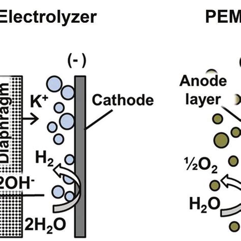 4 Schematic Diagrams Of Alkaline And Pem Electrolyzers Download Scientific Diagram
