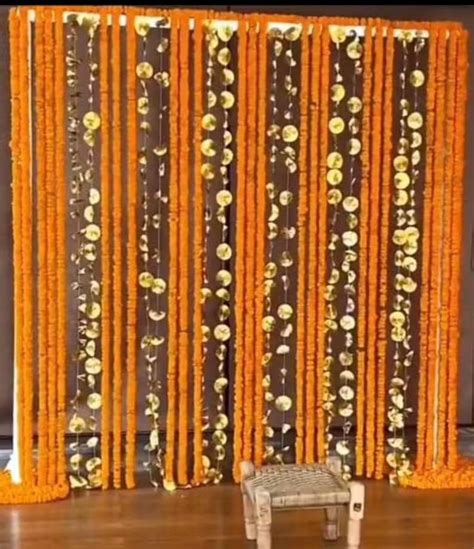 9 Fthaldi Set Marigold Flower Garlands Yellow And White Wedding