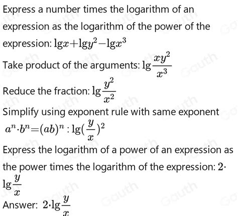 Solved Express Log X 2log Y 3log X As A Single Logarithm Solution [math]