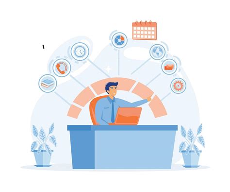 Multitasking Time Management And Productivity Concept Happy