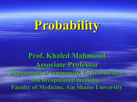 Topics In Probabillity Ppt