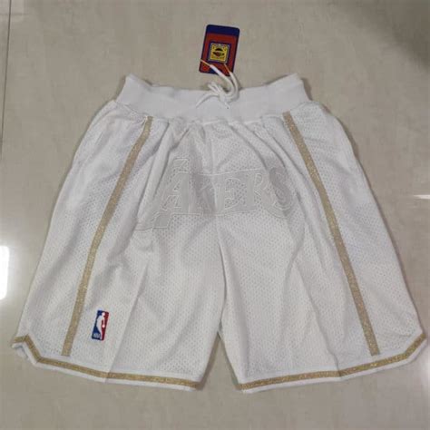 Los Angeles Lakers White Mvp Throwback Basketball Shorts Justdonshorts