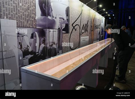 jack kerouac on the road typescript scroll on display as part of the