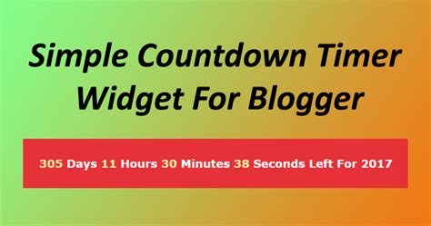 Simple Countdown Timer Widget For Blogger - Free Blogger Plugins