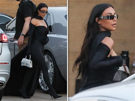 Kim Kardashian Dons Leather Mask And Outfit Head To Toe For Nyfw