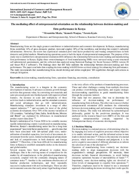 Pdf The Mediating Effect Of Entrepreneurial Orientation On The