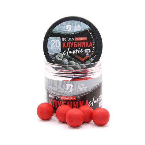 Бойлы насадочные ULTRABAITS "CLASSIC" (КЛУБНИКА) 20мм, 100 гр. - купить ...