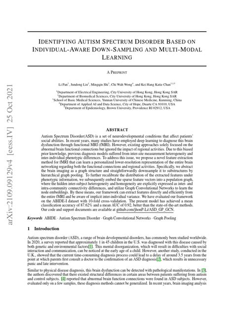 Identifying Autism Spectrum Disorder Based On Individual Aware Down Sampling And Multi Modal