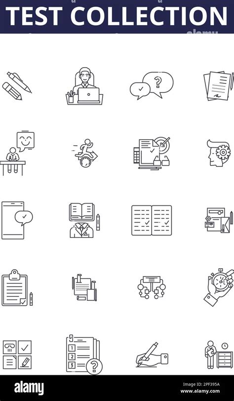 Test Collection Line Vector Icons And Signs Collection Assortment Arrangement Set Sampling
