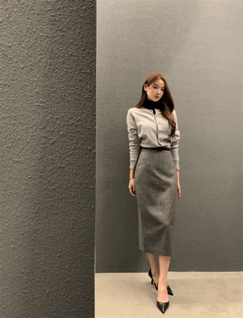 오브제스트 가죽벨트세트 H라인 헤링본 울 스커트