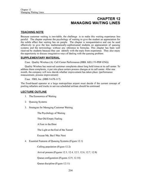 Mgh 9th Im 12 Queue New Instructors Manual For Service Management