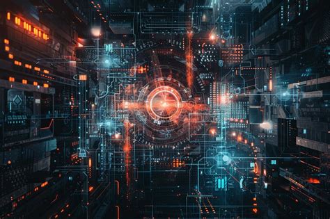 An Abstract Visualization Of A Futuristic Cybersecurity Network Featuring Digital Locks Shields