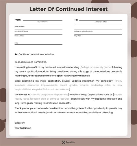 How To Write A Letter Of Continued Interest Step By Step
