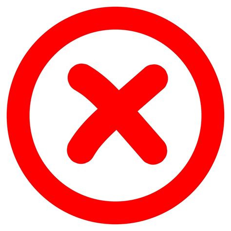 Rojo Cruzar Incorrecto S Mbolo Incorrecto Signo Error En Circulo