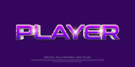 Premium Vector 3d Text Player With Font Style Effect Template