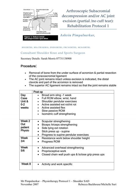 Arthroscopic Subacromial Decompression And Or Ac Joint Excision