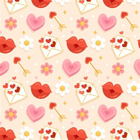 Premium Vector Flat Design Groovy Love Pattern