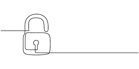 Premium Vector Privacy Lock Continuous Line Editable Icon Continuous Line Art Drawing Of