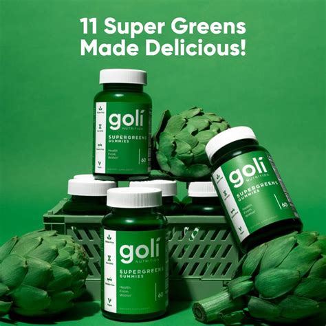 GOLI SUPERGREENS Gomitas De Vitaminas 60 Unidades Con Vitaminas Y