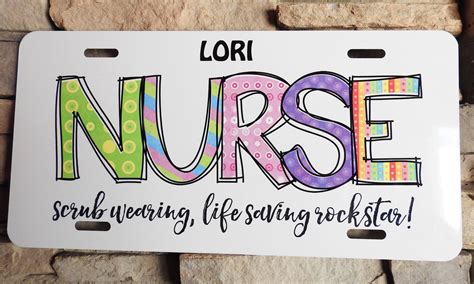 Custom Nurse License Plate Nurse T Nurse Life Nurse Etsy
