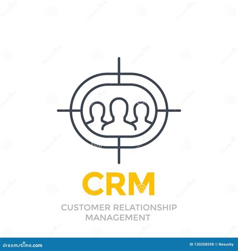 CRM Customer Relationship Management Line Icon Stock Vector Illustration Of Management