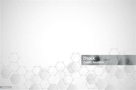 분자 구조 및 화학 화합물 형상 배경 텍스처 육각형 패턴의 추상 배경입니다 의료 또는 과학 및 기술 현대적인 디자인에 대 한 벡터 일러스트 0명에 대한 스톡 벡터 아트 및