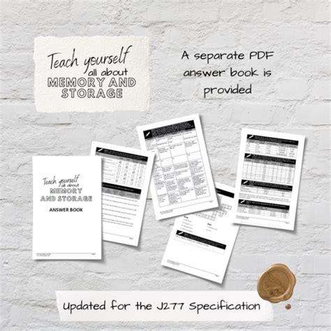 Memory And Storage Ocr Gcse Computer Science Workbook J277 Teaching Resources