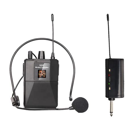 강의용 방송용 마이크송신기 수신기가 있는 Uhf 무선 헤드셋 마이크 라이브 공연 교육용 Led 디지털 티몬
