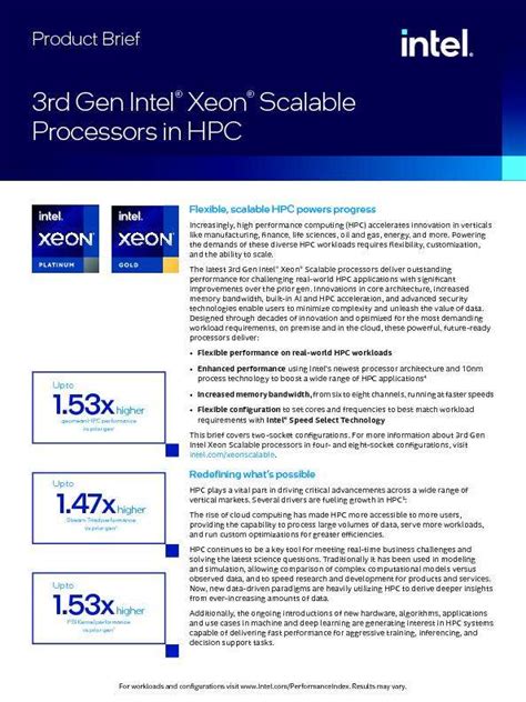 3rd Gen Intel® Xeon® Scalable Processors In Hpc