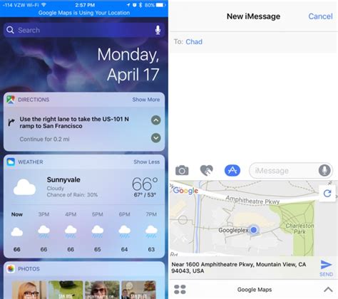 Google Maps For IOS Gets Directions Widget And IMessage App For Location Sharing