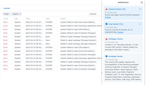 Dsm 72 Beta Synologys Own Packages Fail To Repair Or Start Rsynology