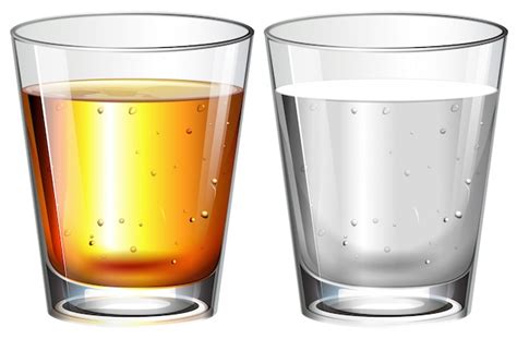 Free Vector Glass Beaker With Water Ice Cubes And A Straw