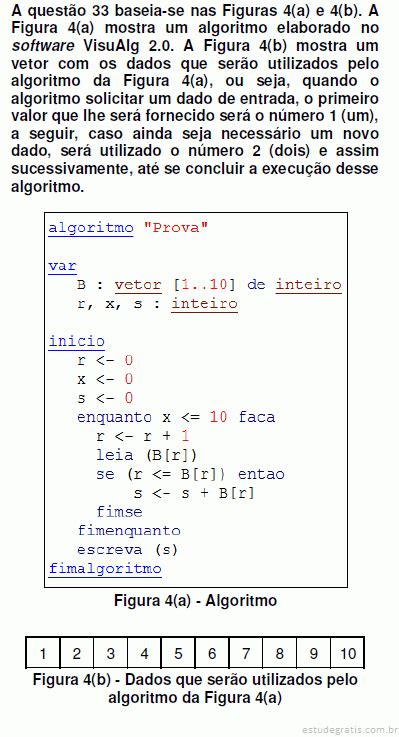 O algoritmo da Figura 4 a ao ser executado utilizará o