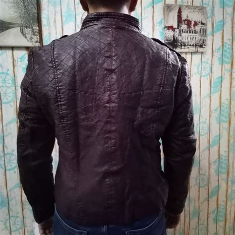 Guess × Leather Jacket × Vintage Vintage 90s Guess Los Angeles Brown