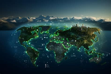 Um Mapa Global Sobreposto Com ícones Que Representam A Diferença 00054