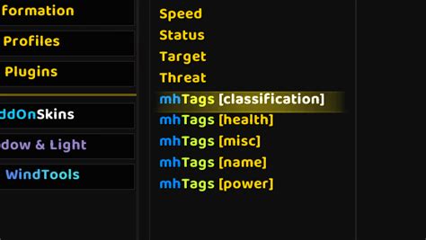 Mh Custom Tags Elvui Plugin World Of Warcraft Addons Curseforge