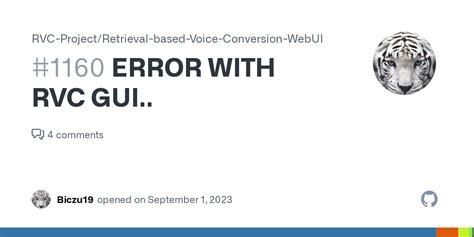 ERROR WITH RVC GUI Issue 1160 RVC Project Retrieval Based Voice