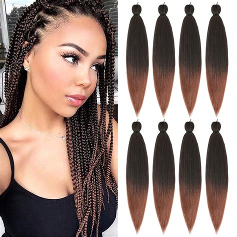 Pre Stretched Braiding Hair 30 Inch 8 Packs Professional Synthetic
