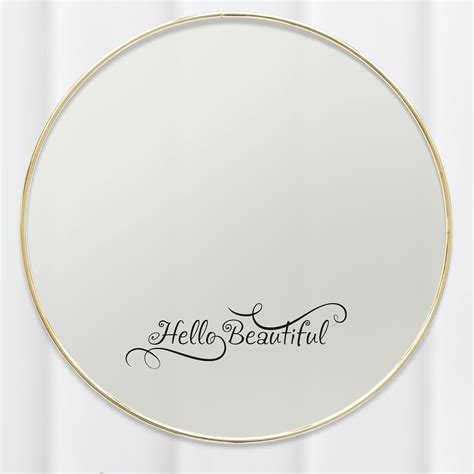 Cursive Hello Beautiful Sign Decal For Mirror Hello