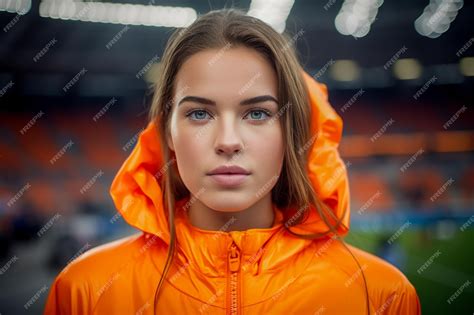 Premium Ai Image Dutch Female Football Soccer Fans In A World Cup
