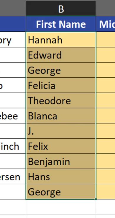 Extract First Last And Middle Name With Formulas Excel And Adam