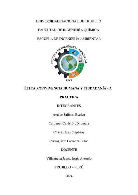 mapa mental de ética Ética Convivencia Humana Y Ciudadanía UNIVERSIDAD NACIONAL DE TRUJILLO