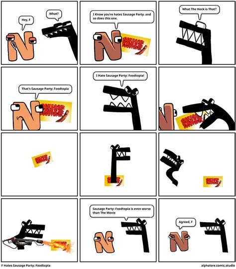 F Hates Sausage Party Foodtopia By Adrianmacha20005 On Deviantart