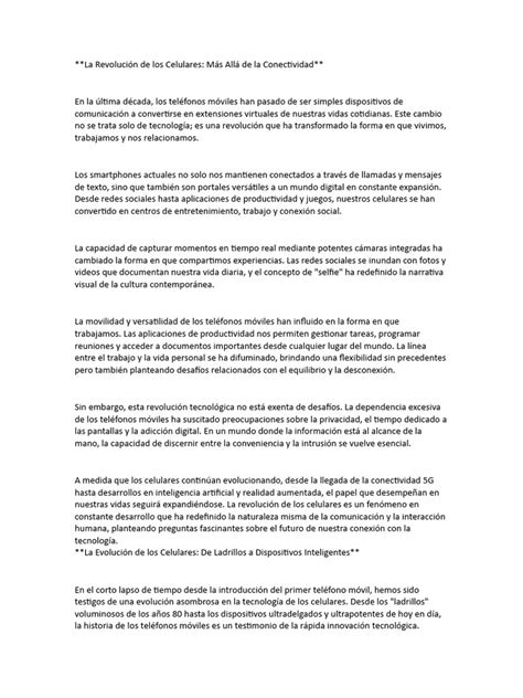 La Revolución De Los Celulares Pdf Teléfonos Móviles Smartphone