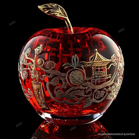 Ai创作图玻璃苹果工艺品 苹安富贵 玻璃苹果摆件 恭喜发财苹果 金色苹果摆件 苹果中秋王 平平安安苹果 平安果包装 维纳斯苹果主图 平安果视频 印字平安果 黑底黄元帅苹果图 民俗祈福摆件喜庆