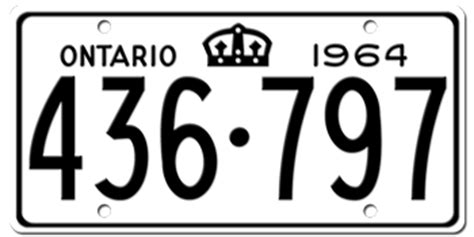 1964 ONTARIO LICENSE PLATE EMBOSSED WITH YOUR CUSTOM NUMBER Inton64 95 00 Custom Front