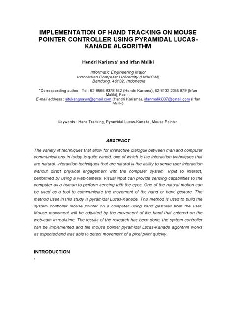 Implementation Of Hand Tracking On Mouse Pointer Controller Using