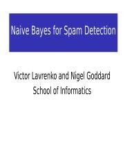 Naive Bayes For Spam Detection Pdf Naive Bayes For Spam Detection Victor Lavrenko And